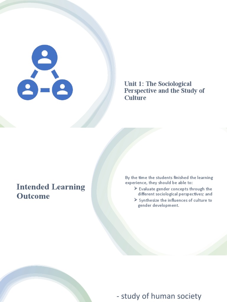 Unit 1. Sociological Perspective and The Study of Culture | PDF | History