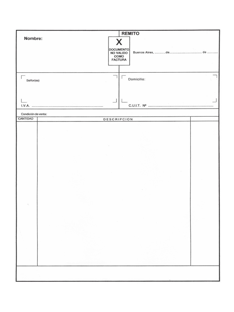 Remito Modelo | PDF Remito Modelo | PDF