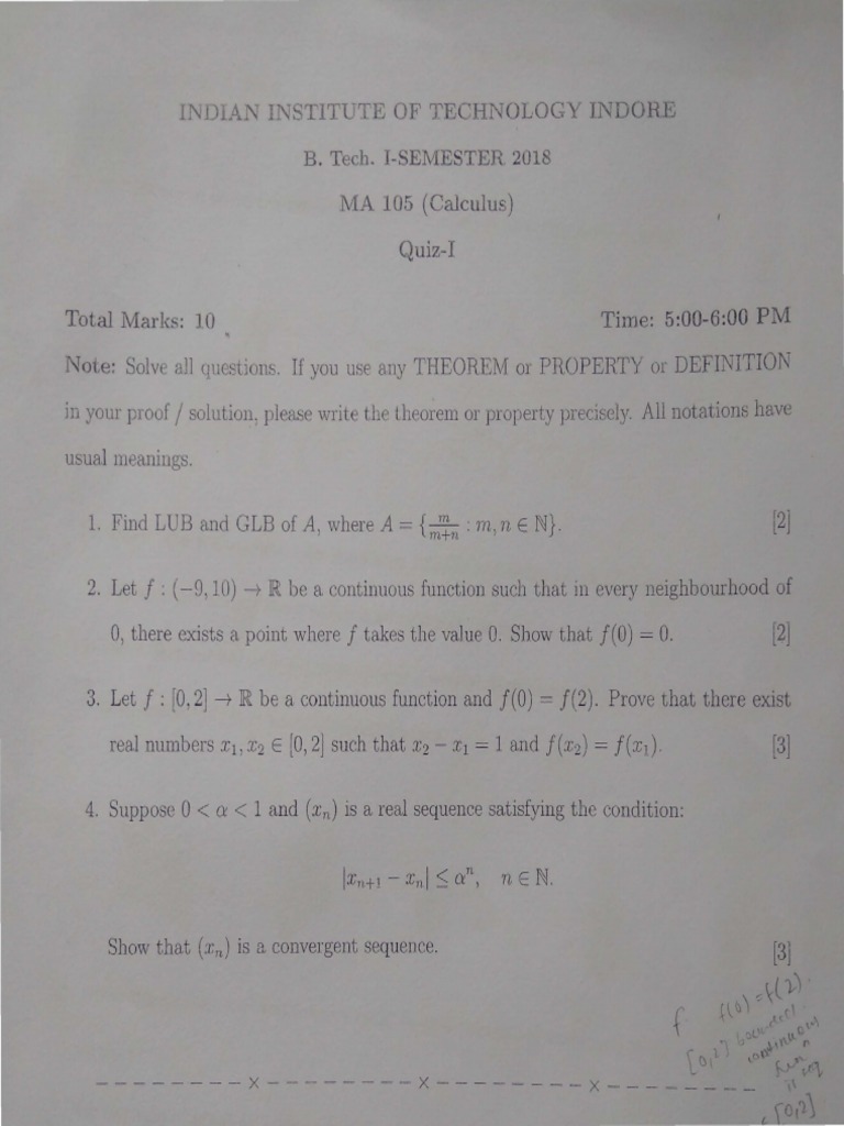 MA 105 Maths | PDF | Function (Mathematics) | Mathematical Analysis