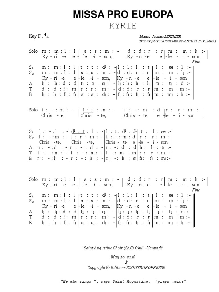 800 - Missa Pro Europa - All (1) - 1 | PDF | Christian Music | Musical Compositions
