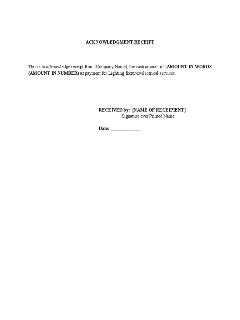 Acknowledgment Receipt | PDF