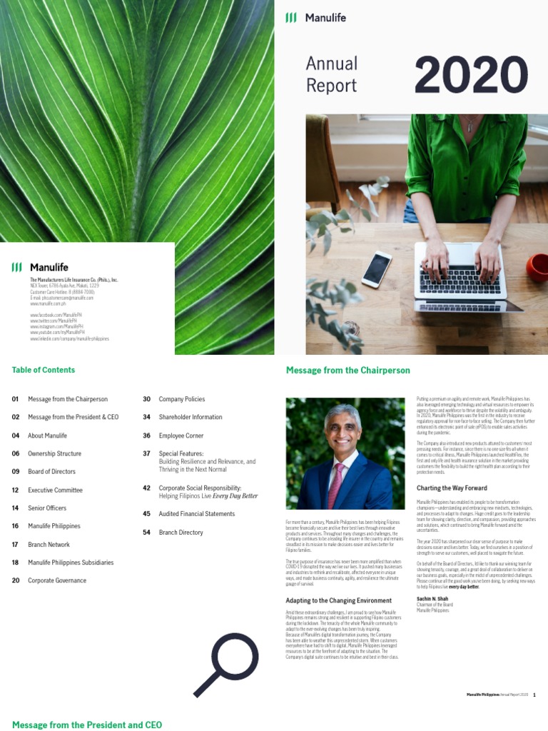 Manulife Philippines Annual Report 2020 | PDF | Insurance | Business