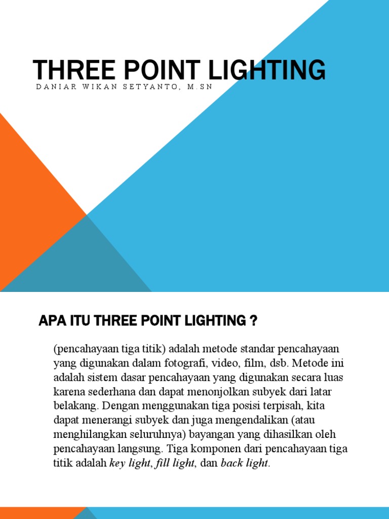Three Point Lighting | PDF