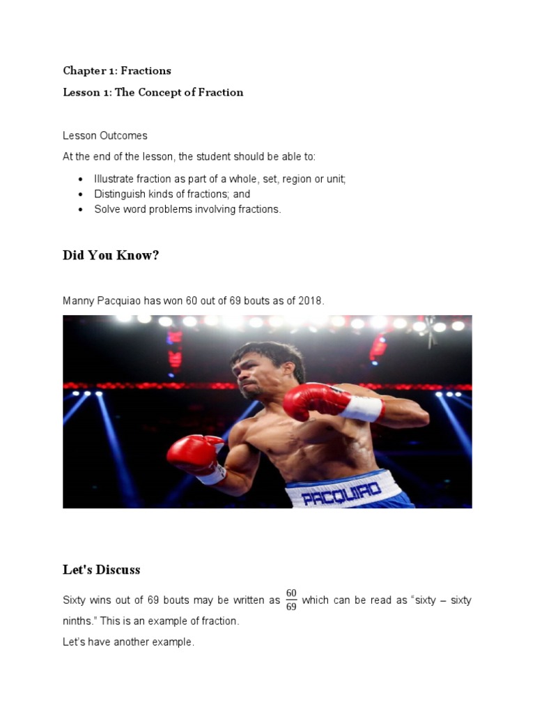 Chapter 2 Fractions Lesson 1 The Concept of Fraction | PDF | Arithmetic ...