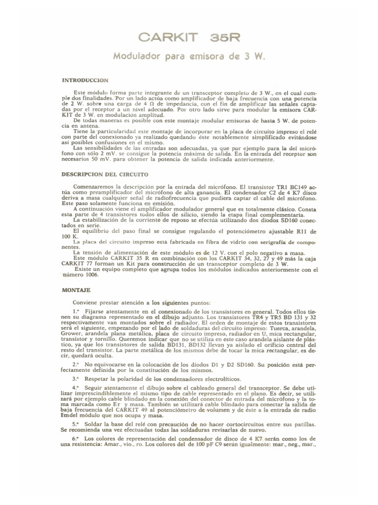 CRKT 35 R - Modulador Emisora 3w | PDF