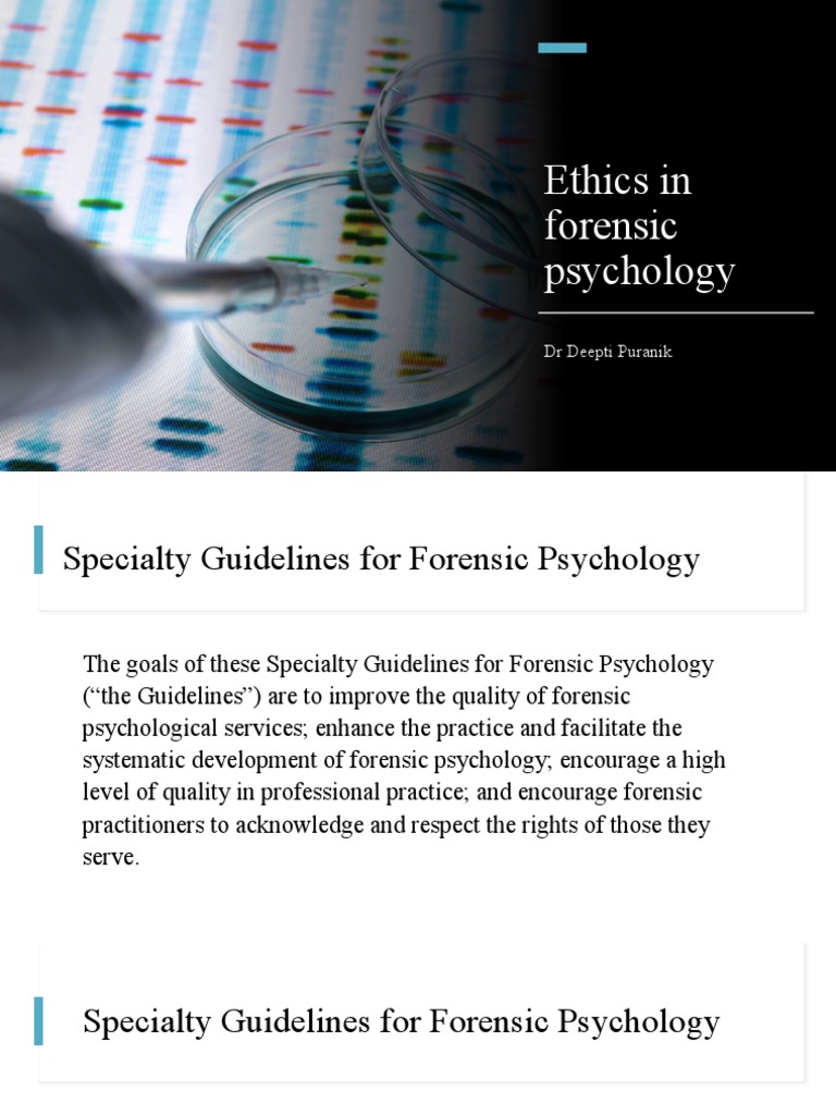 Ethics in Forensic Psychology | PDF | Forensic Science | Privacy