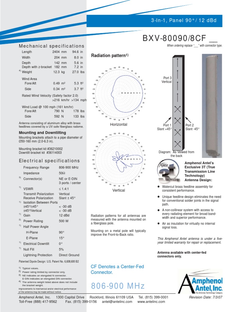 BXV 80090 8CF R1 | PDF | Antenna (Radio) | Electromagnetism