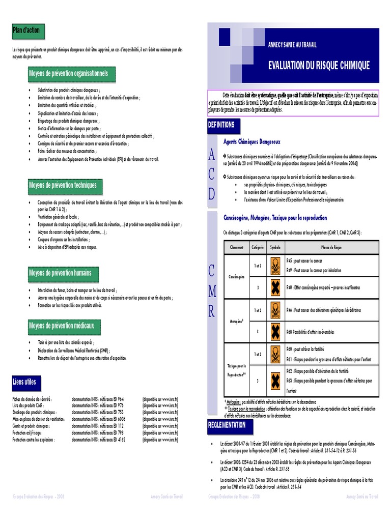 Plan d'Action pour Risques Chimiques | PDF | Substances chimiques | Évaluation des risques
