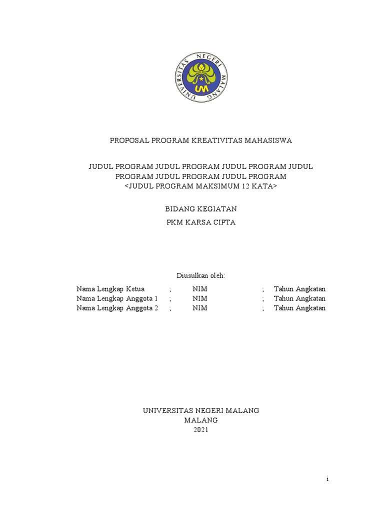 Contoh Proposal PKM-KC Lolos PIMNAS | PDF