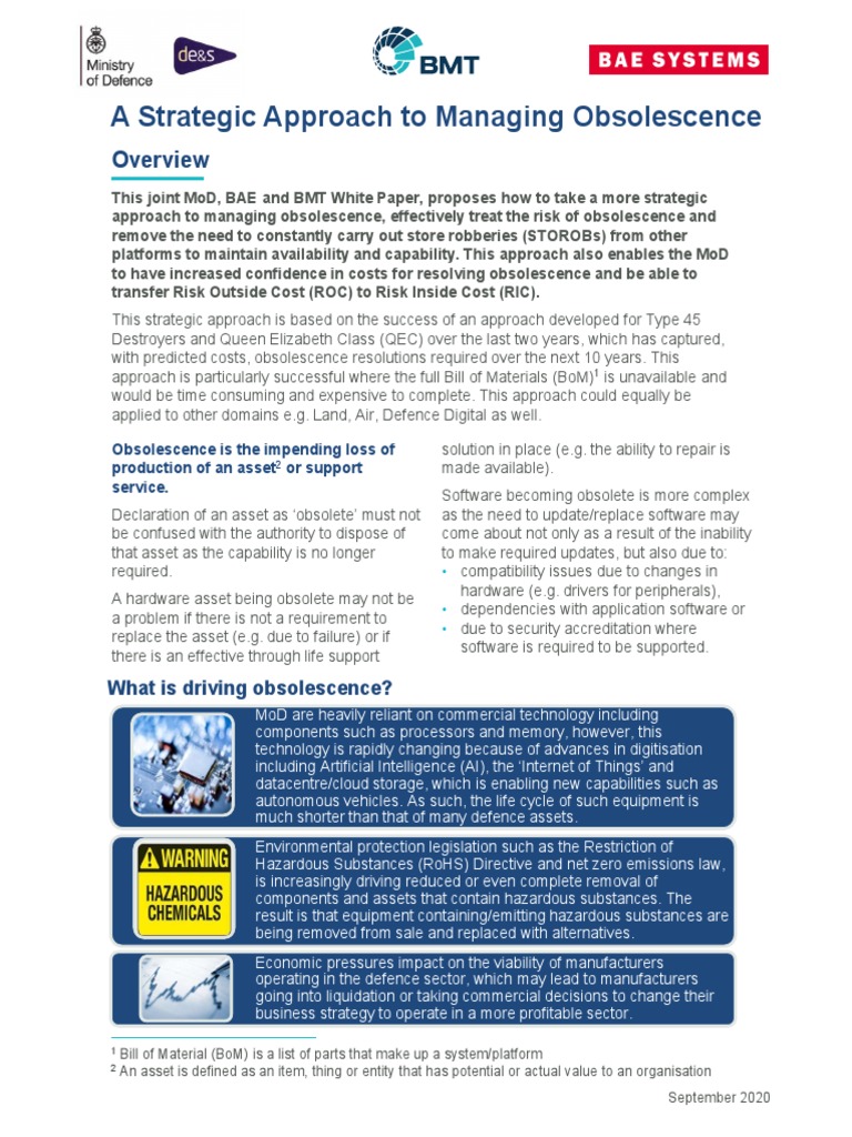 A Strategic Approach To Obsolescence Management White Paper | PDF | Risk | Risk Assessment