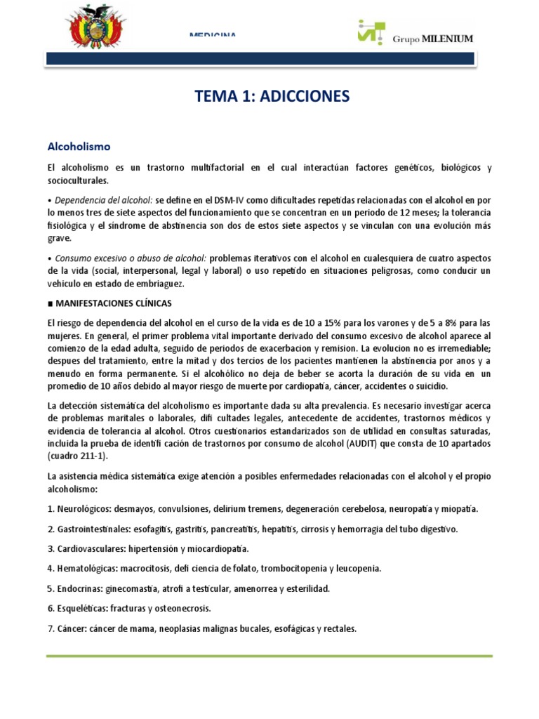 Tema 1 Adicciones | PDF | Despachador de drogas | Anemia