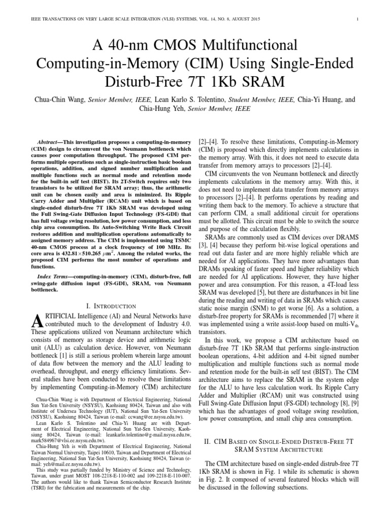 Cim Iscas 2021 | PDF | Computer Memory | Dynamic Random Access Memory