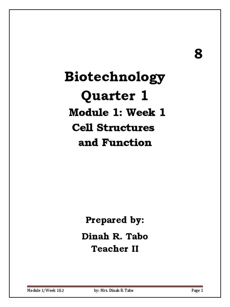 Biotech Module Q1 WEEK 1&2 | PDF