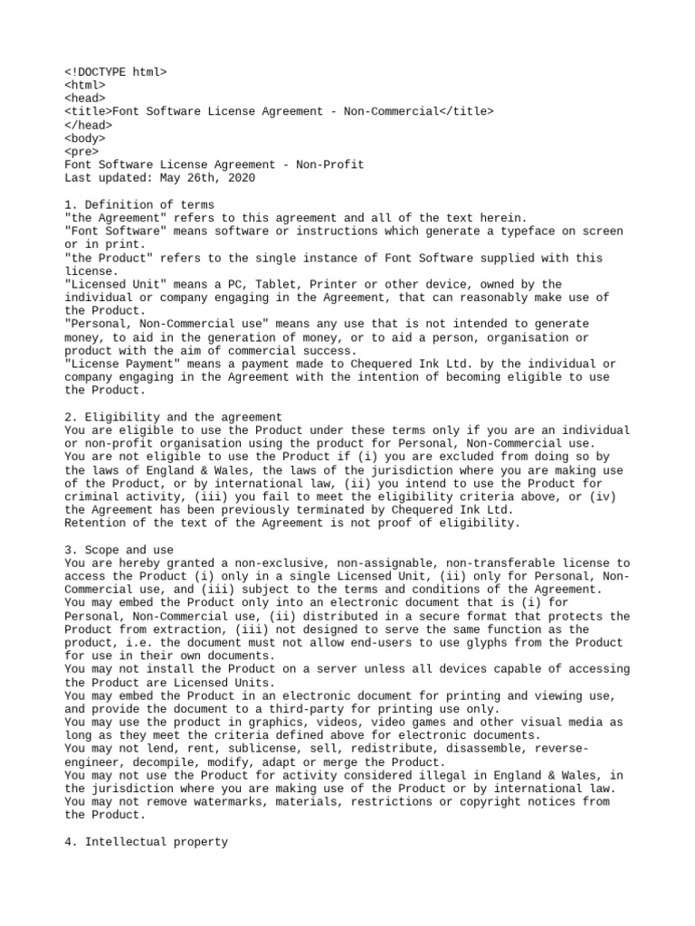 FSLA NonCommercial License | PDF