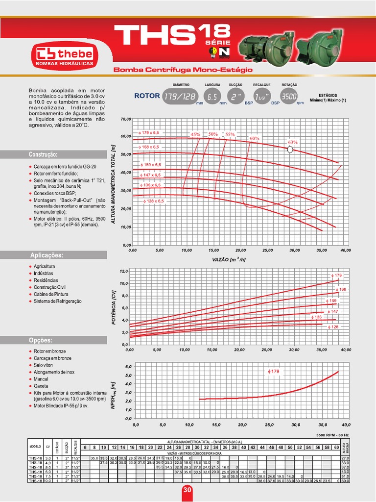 Bomba D'água Thebe - THS-18 | PDF