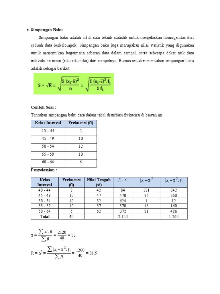Simpangan Baku | PDF