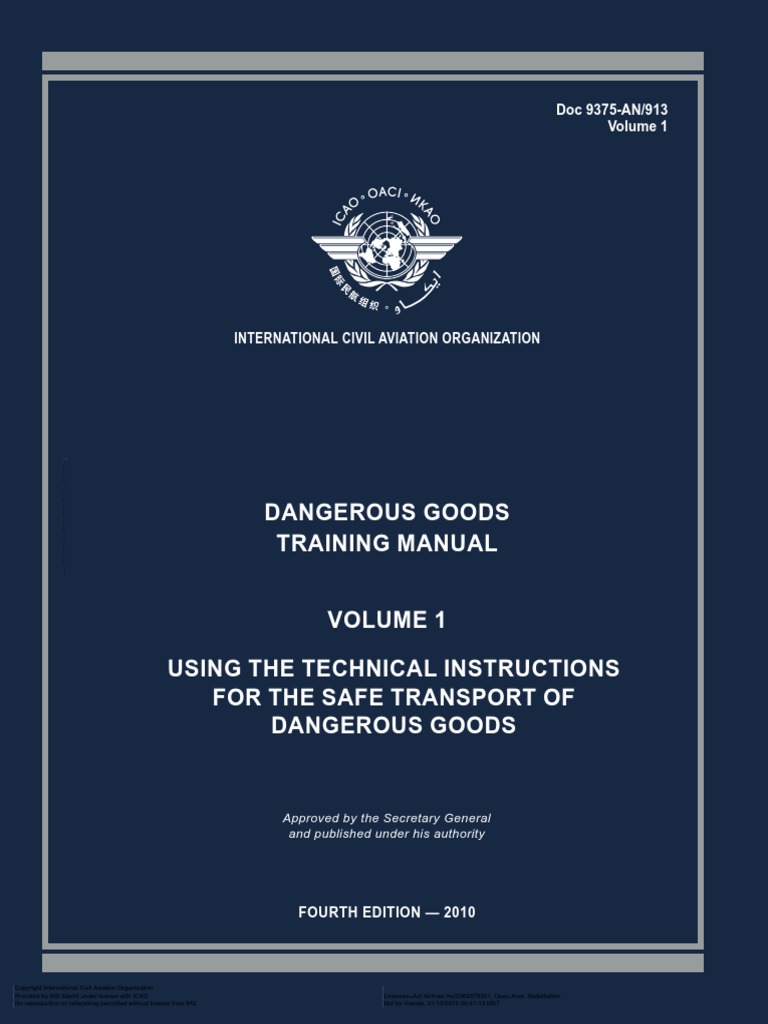 Icao Doc 9375-An913 DGR Volume 1 | PDF