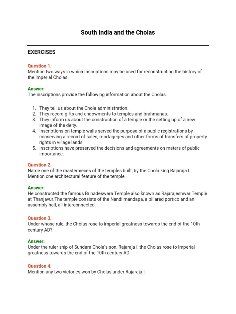 South India and The Cholas | PDF