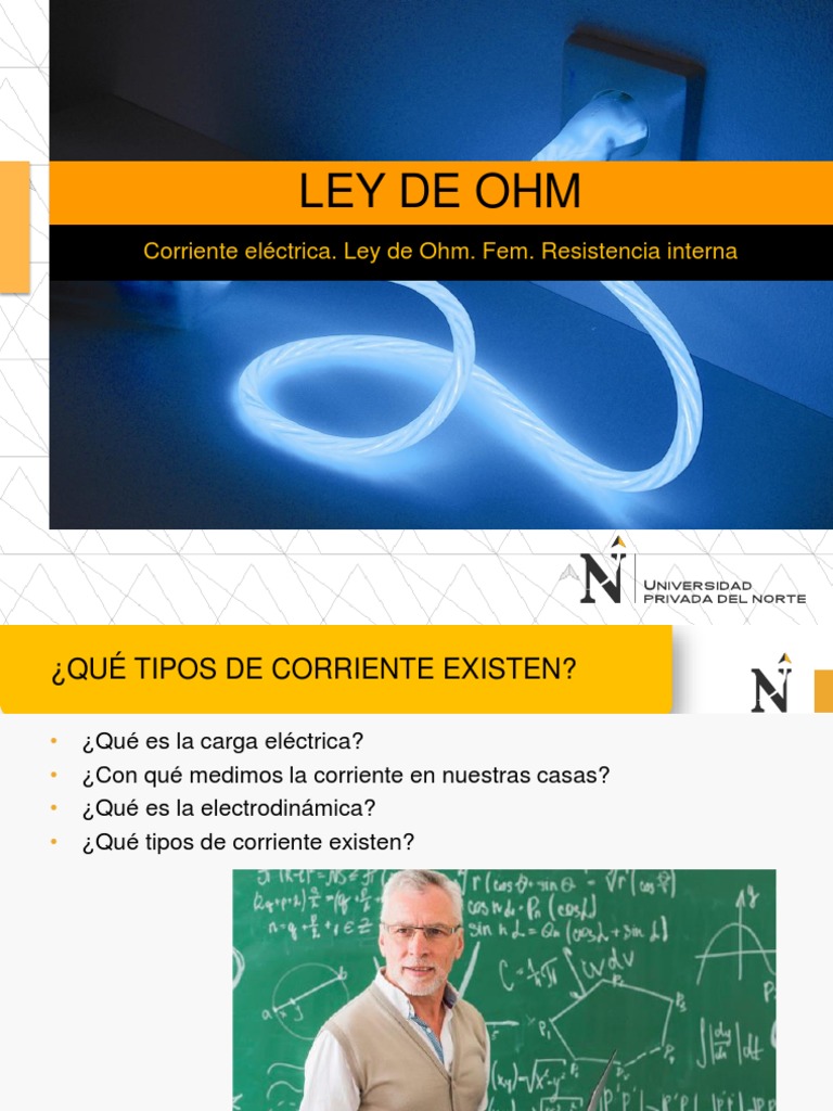 F3 S06 Ley de Ohm | PDF | Corriente eléctrica | Resistencia Eléctrica y ...