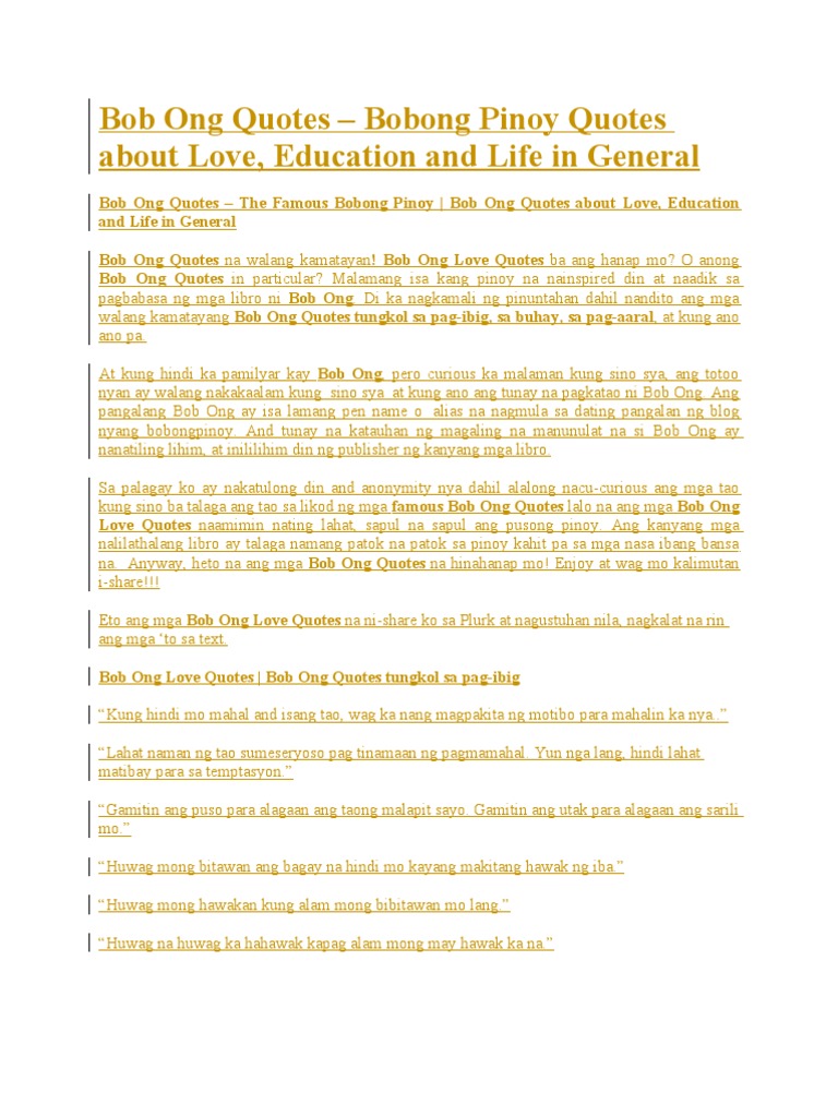 Bob Ong Quotes | PDF