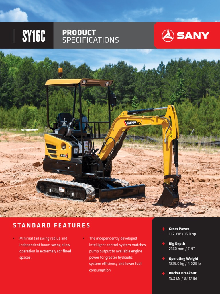 Sany Sy16c | PDF | Horsepower | Rotating Machines