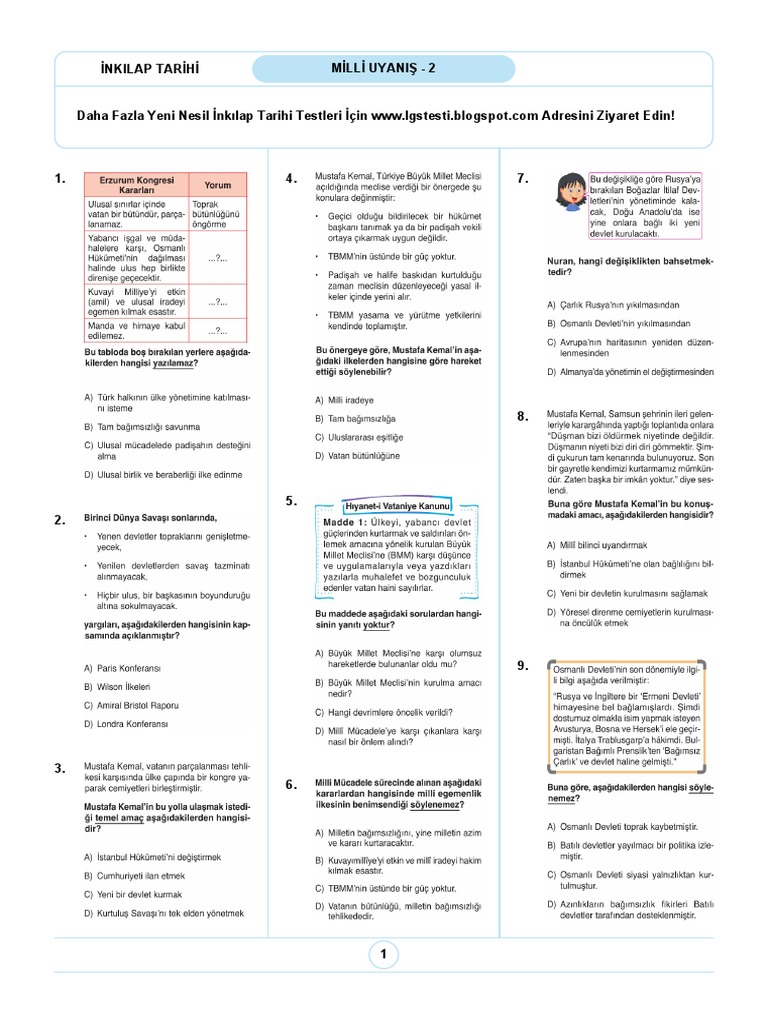 İnkilap Tarihi Milli Uyaniş - 2 | PDF