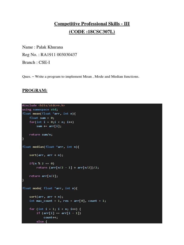 CPS LAB-1 (Palak Khurana-437) | PDF | Computers | Technology & Engineering