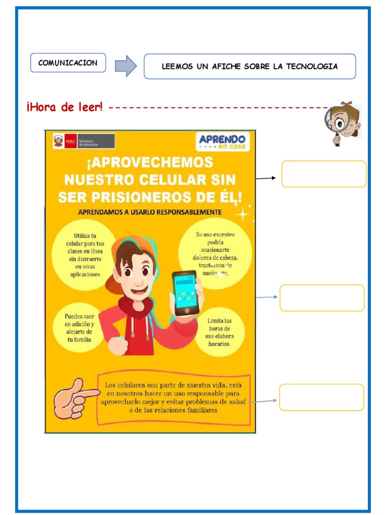Afiche sobre el uso responsable del celular | PDF | Póster
