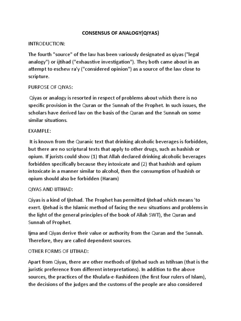 Understanding Qiyas in Islamic Law | PDF
