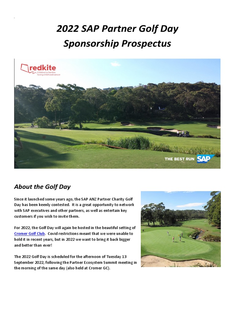 2022 SAP Partner Golf Day Sponsorship | PDF | Golf Course