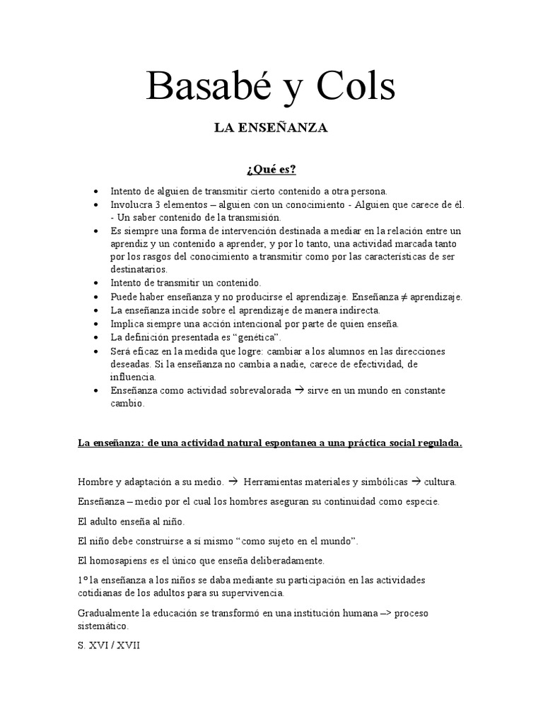 Basabé y Cols | PDF | Método de enseñanza | Maestros