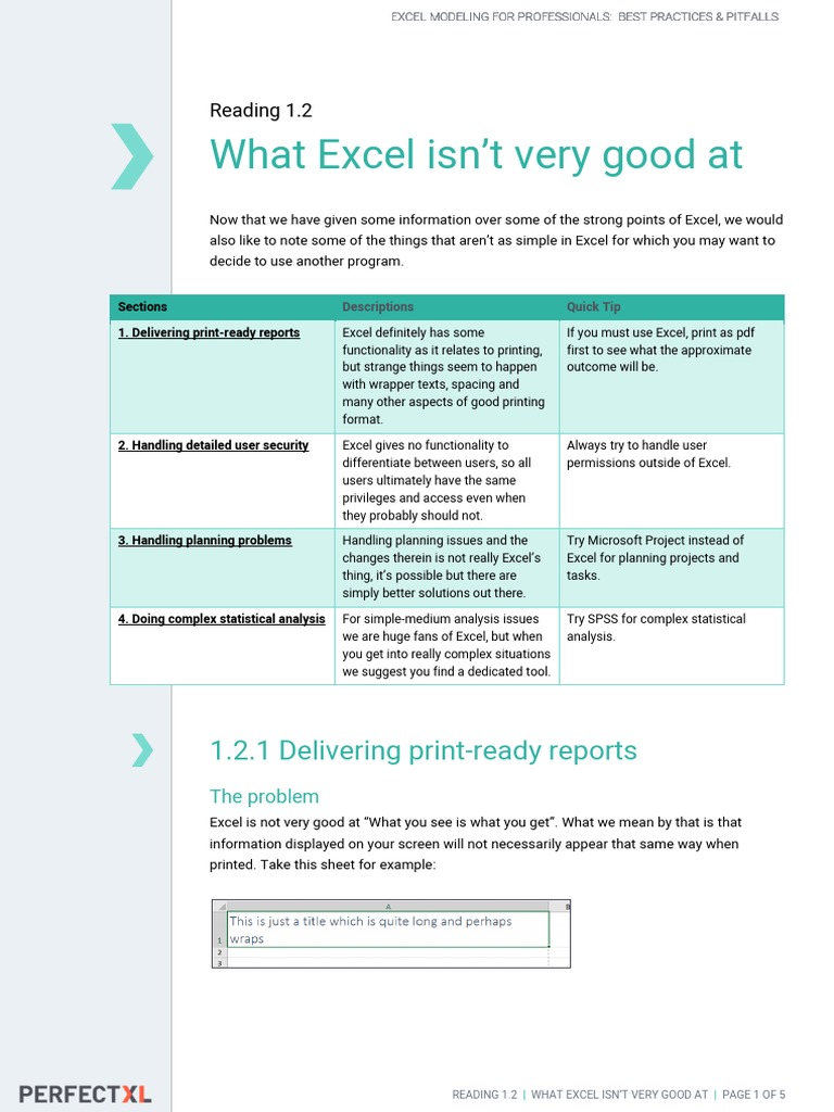 The Weakness of Excel | PDF | Microsoft Excel | Databases