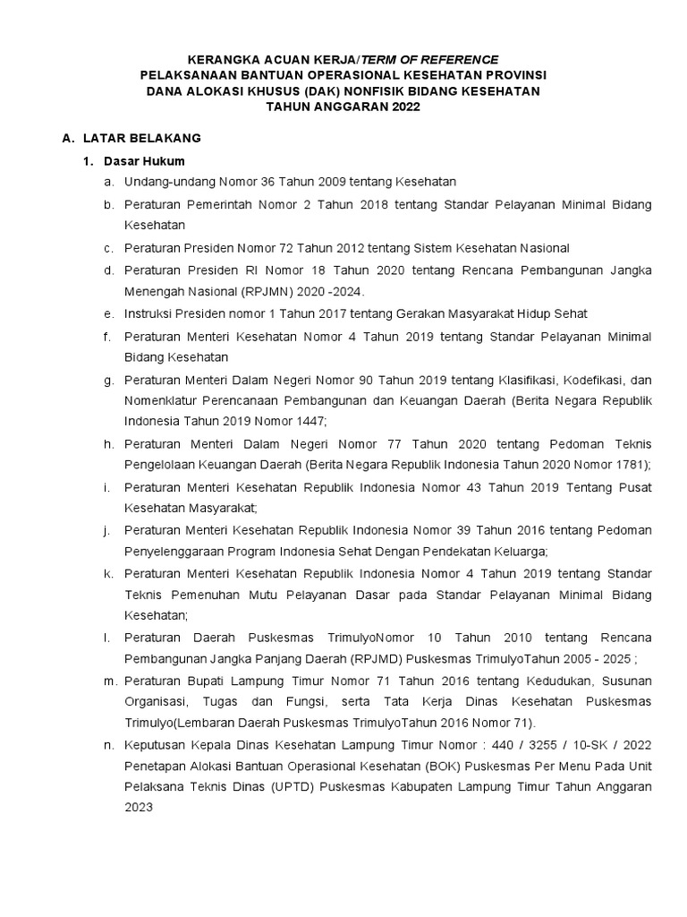 Contoh Tor 2023-1 | PDF