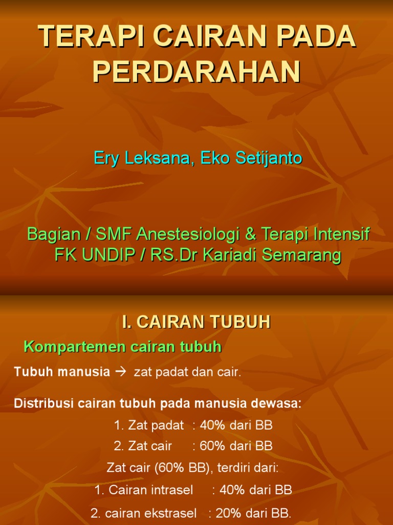 Terapi Cairan PD Bedah | PDF