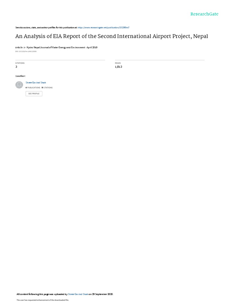 EIA Analysis: Nepal's 2nd Airport | PDF | Environmental Impact ...