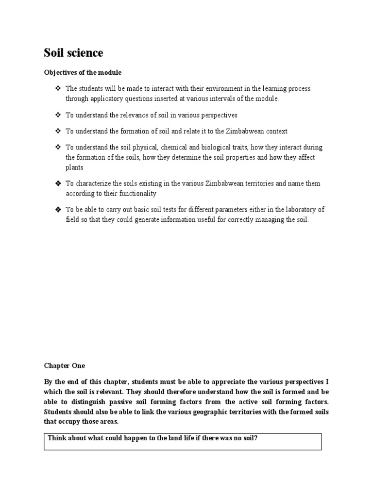 Soil Science for Zimbabwean Students | PDF | Soil | Rock (Geology)