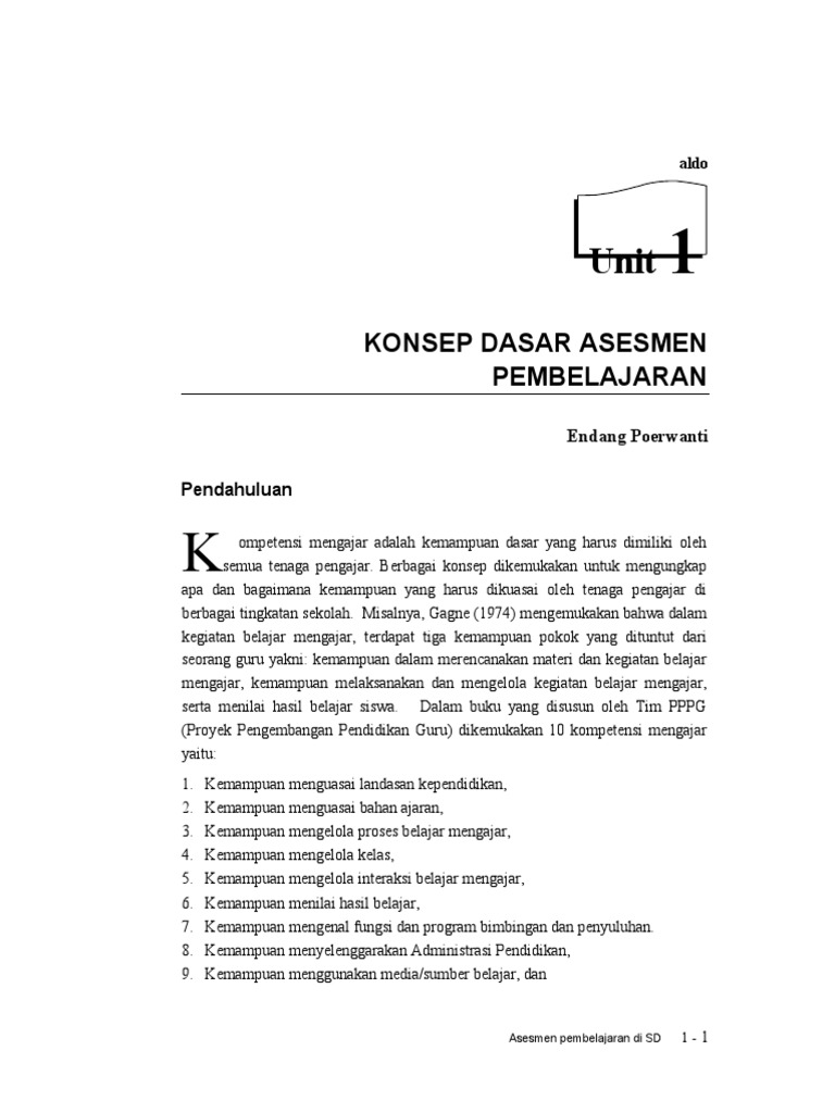 Konsep Dasar Asesmen Pembelajaran | PDF