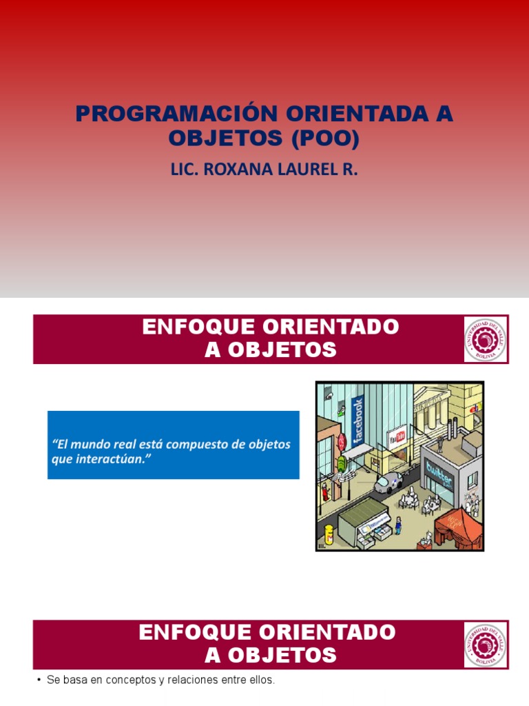 Programación Orientada A Objetos (Poo) : Lic. Roxana Laurel R | Descargar gratis PDF | Objeto ...