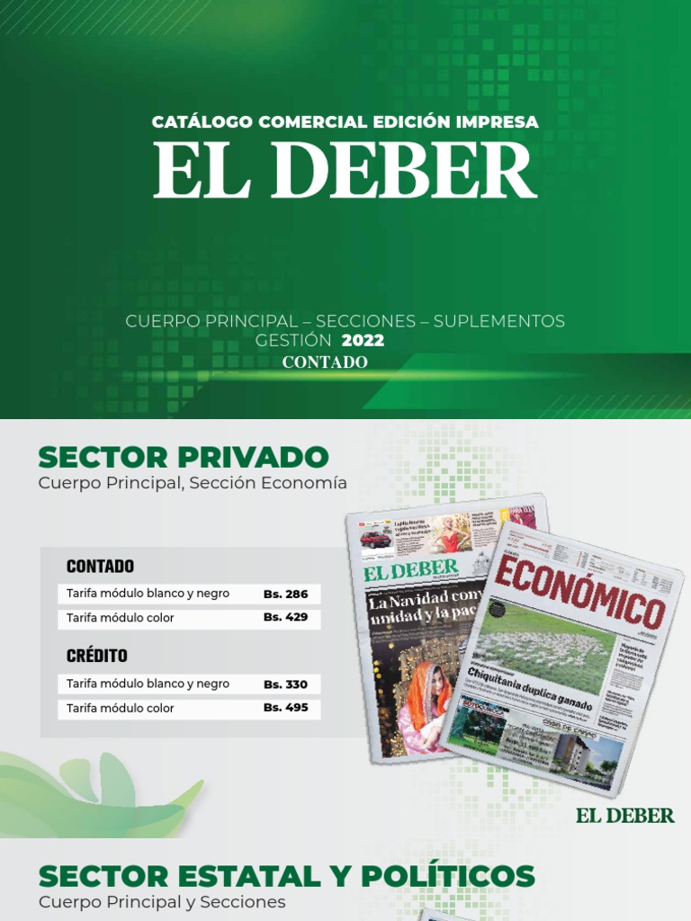 EL DEBER - Catálogo Comercial IMPRESO 2022 Contado G | PDF