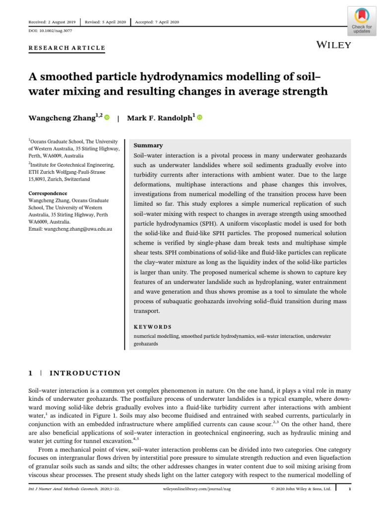 A Smoothed Particle Hydrodynamics Modelling of Soil-Water Mixing and ...