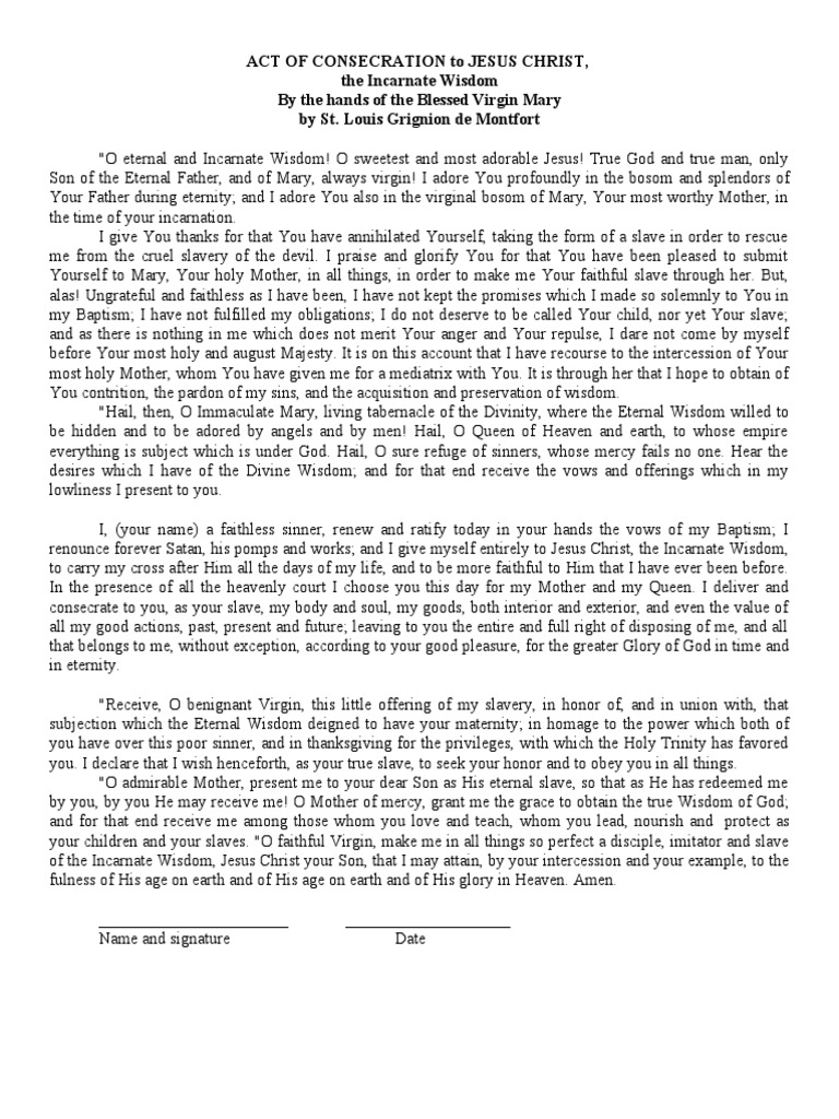 Devotional Consecration to Christ | PDF | Mary, Mother Of Jesus ...