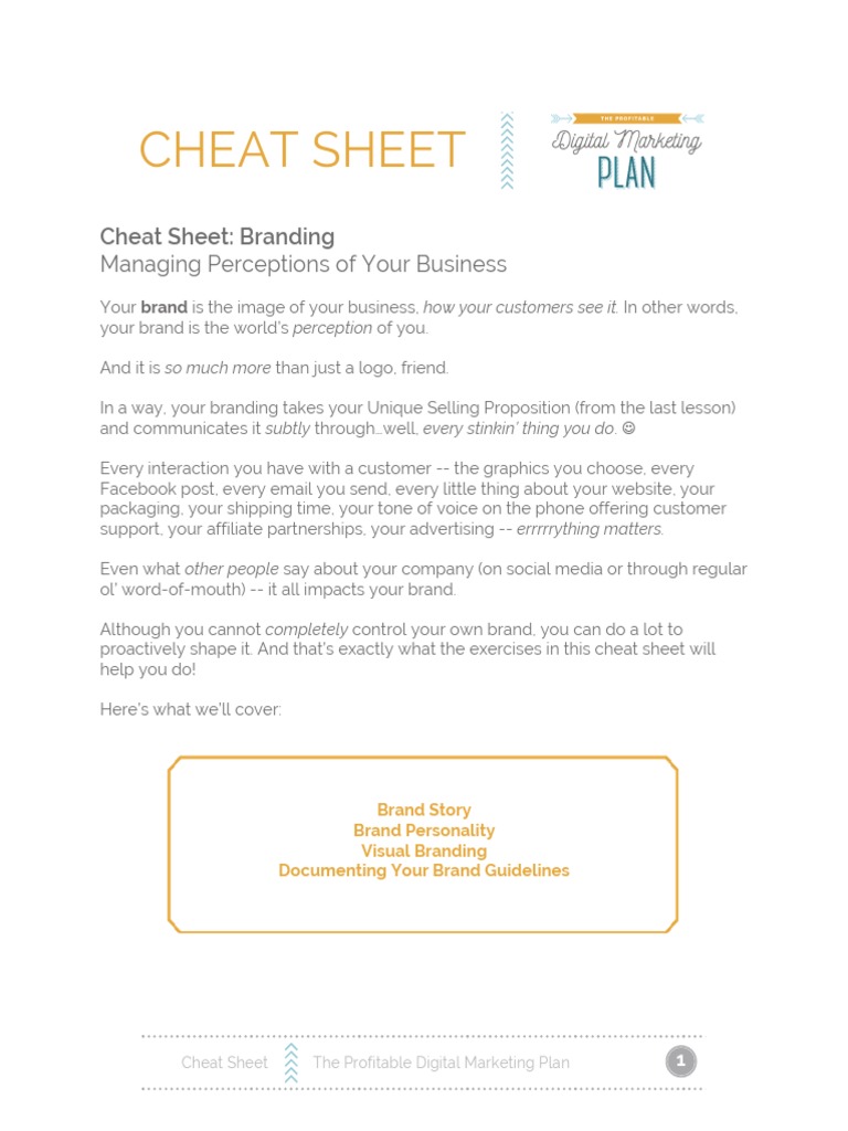 Branding Cheat Sheet | PDF | Brand | Typefaces