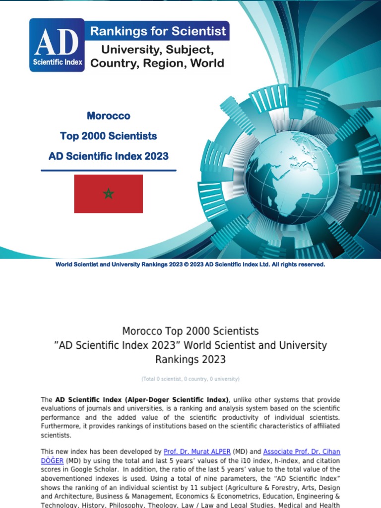 Morocco Top Scientists | PDF | Science | Academia