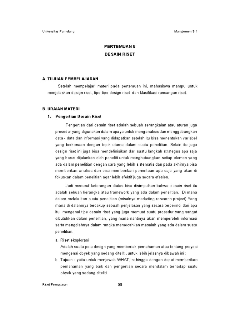 Pertemuan 05-Desain Riset | PDF