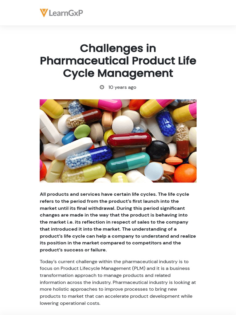 Pharma Product Lifecycle Challenges | PDF | Product Lifecycle ...