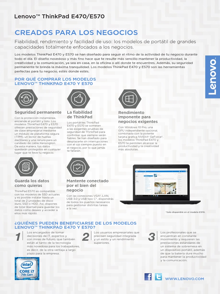 Thinkpad E470 E570 Ds Es 2 | Descargar gratis PDF | Lenovo | USB