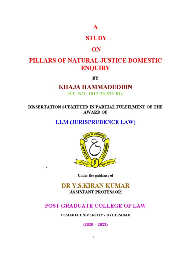 Pillars of Natural Justice Domestic Enquiry | PDF | Judiciaries | Government