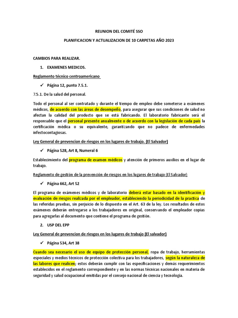 Reunion Del Comité Sso | PDF | Seguridad y salud ocupacional | Ciencias ...
