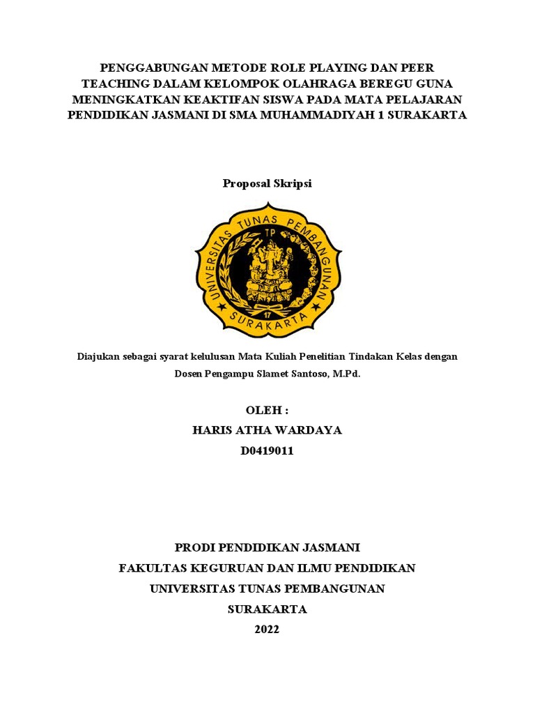 Proposal PTK Bab 1,2,3 | PDF | Karier & Perkembangan | Kesehatan Holistik