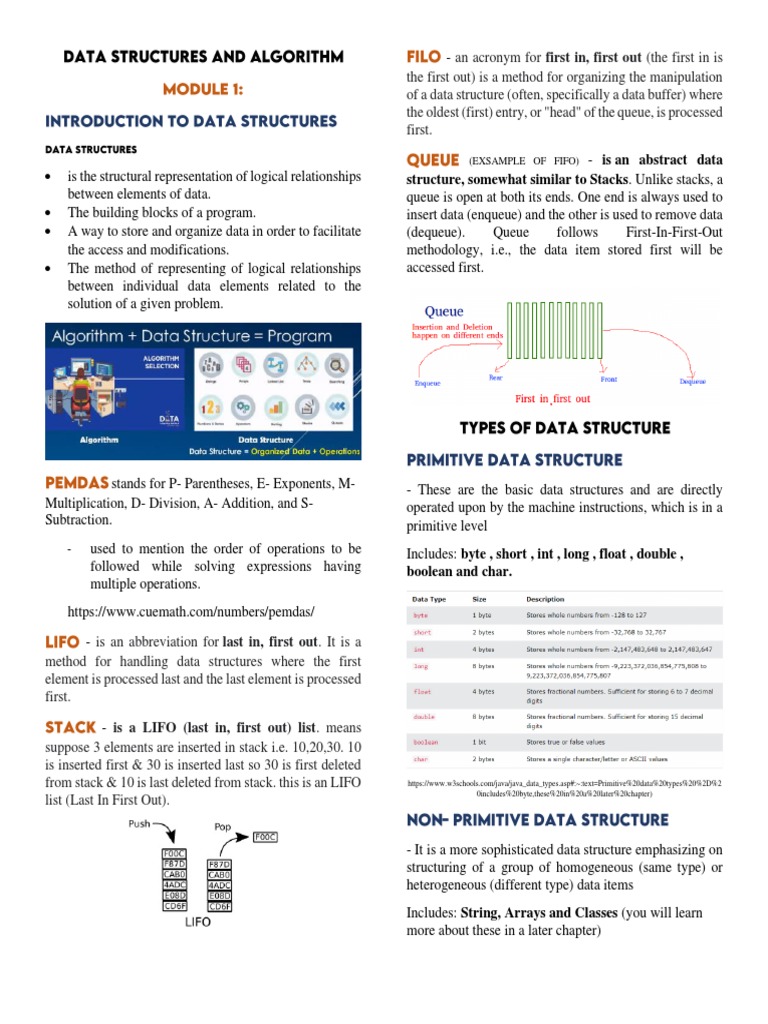 REVIEWER OF DSA Midterm | PDF | Array Data Structure | Queue (Abstract Data Type)